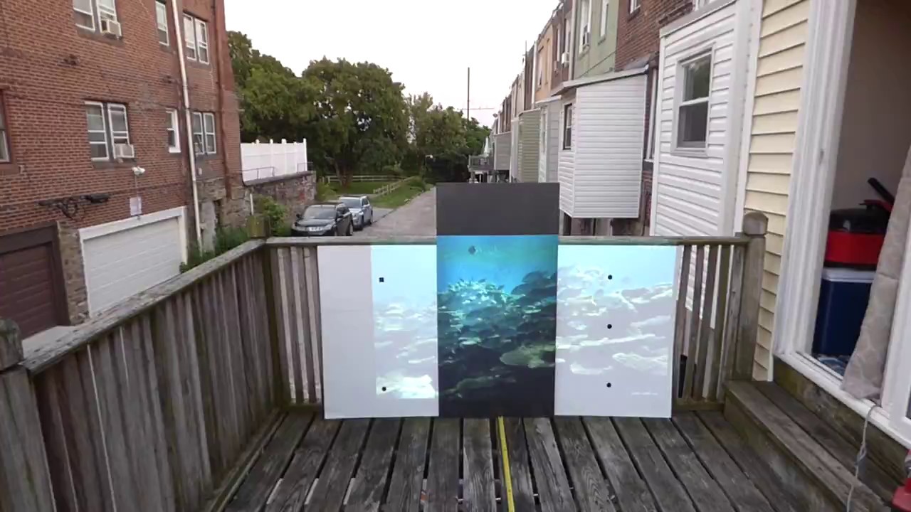 OLED TV LIKE OUTDOOR BLACK PROJECTION SCREEN 12 FT BLACK ON 2500 LUMENS ...