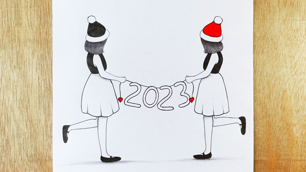 Easy Drawing for beginners step by step || How to draw Two girls ...