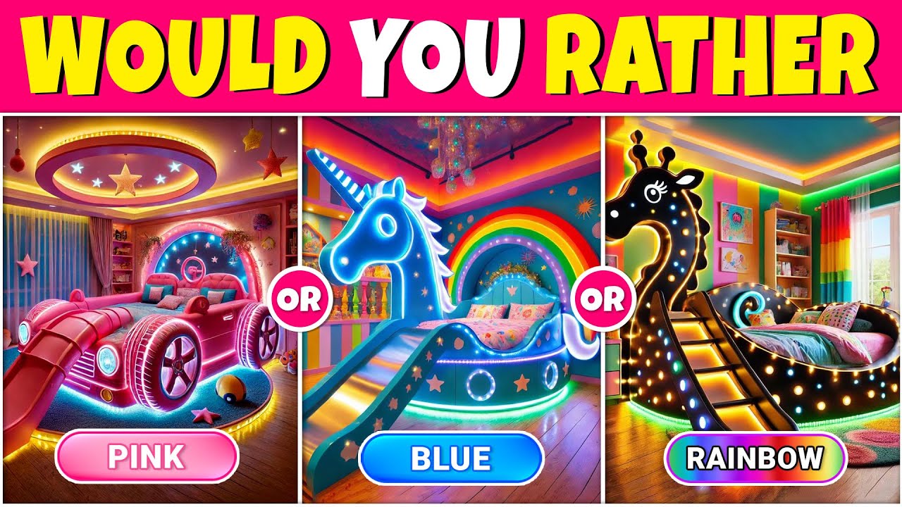 Would You Rather...? PINK or BLUE or RAINBOW 🎀💙🌈 Quiz Rainbow - YouTube