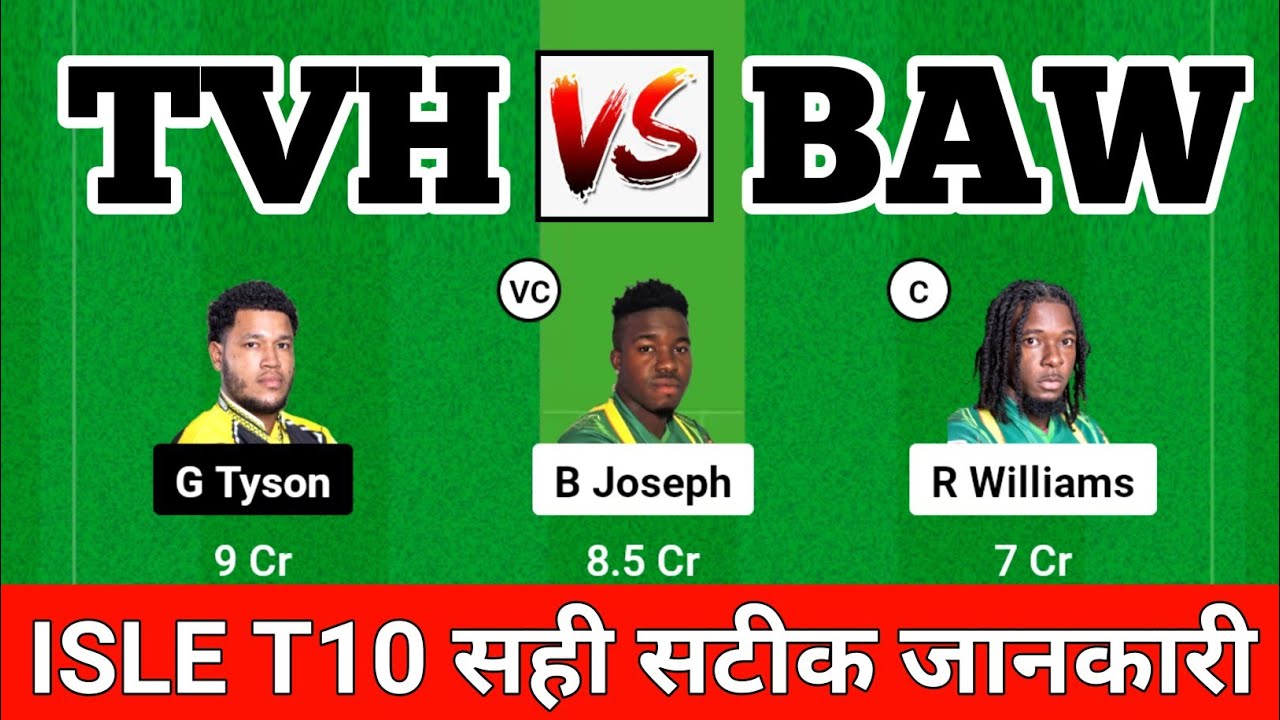 TVH vs BAW Dream11 Prediction, BAW vs TVH Dream11, TVH vs BAW, VH vs ...