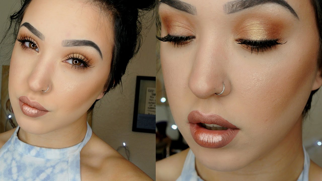 Simple Bronzed Glam Makeup Tutorial - YouTube