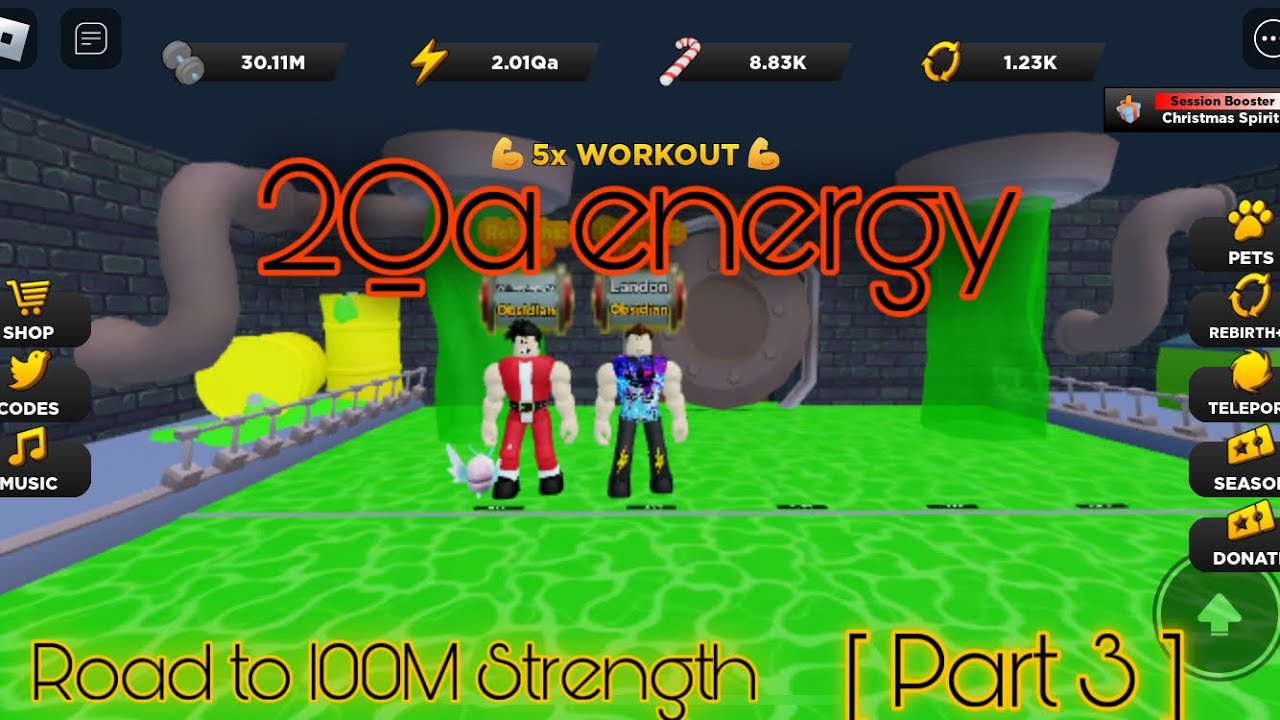 2Qa Energy - Road to 100M Strength - Part 3 - Roblox Strongman ...