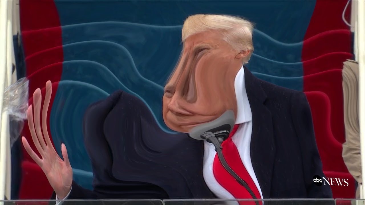 Trump's Inauguration Speech but whenever he does his signature gesture ...