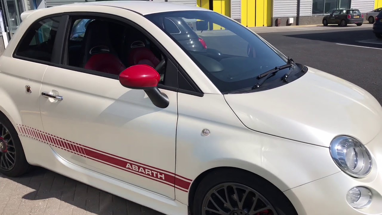 Pearl white abarth 500 - YouTube