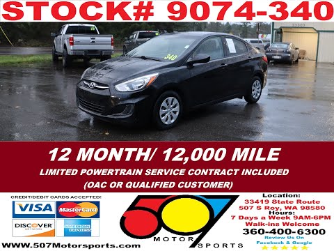 2016 Hyundai Accent SE STK: 9074-340