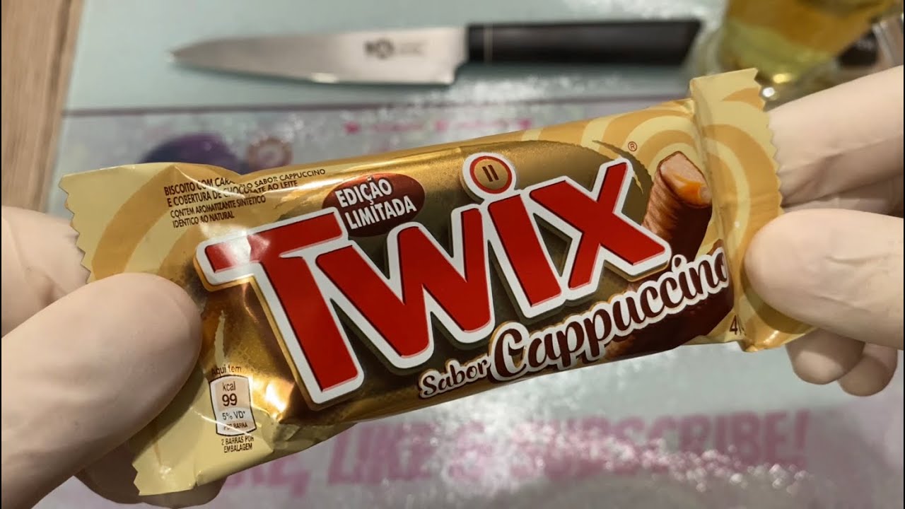 [ASMR] TWIX CAPPUCCINO Candy Bar PLUS NEW CUTTING BOARD AND KNIFE ...