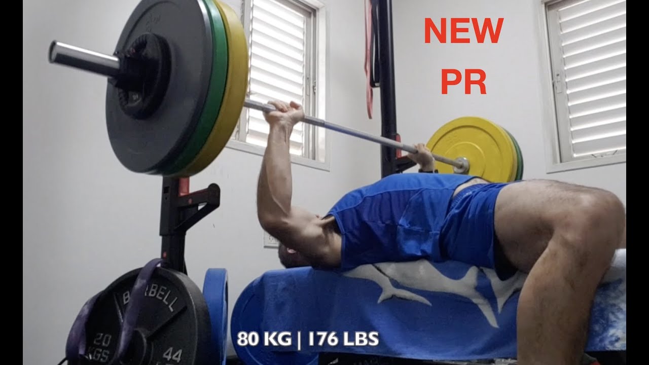 Bench Press - 80 KG | 176 LBS - 5 reps - NEW PR - YouTube