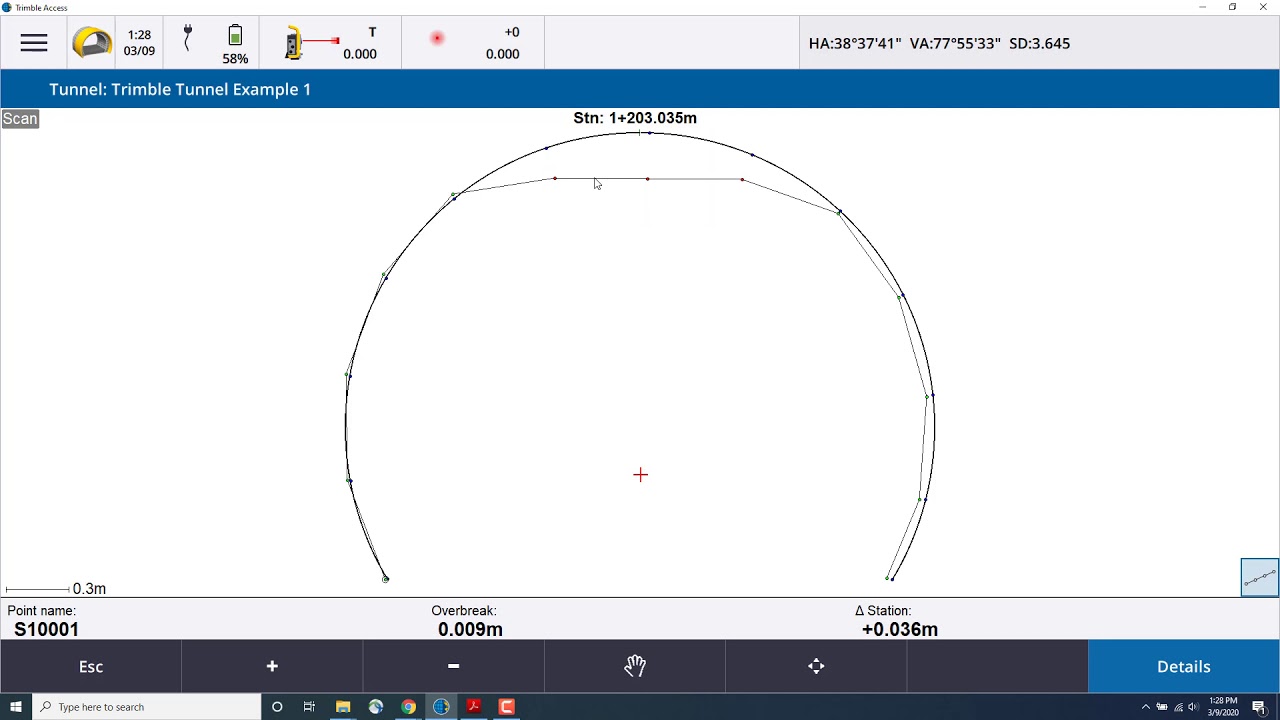 3.6) Trimble Access Tunnels - Reviewing Surveyed Data - YouTube