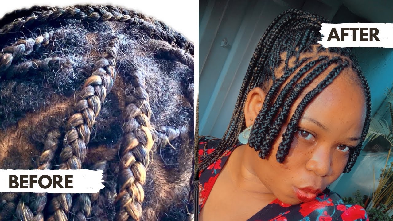 NO Re-braiding! I refreshed my OLD Knotless Box braids to look NEW ...