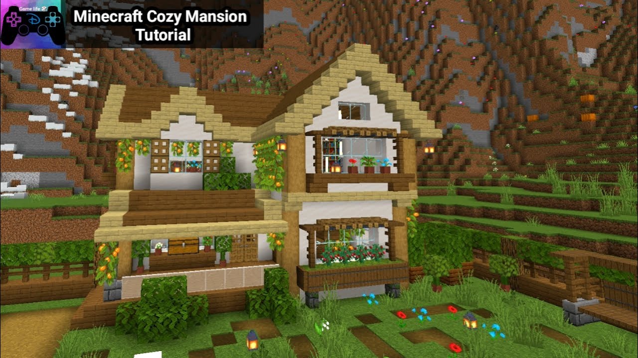 how to build a cozy mansion House in Minecraft | Minecraft cozy mansion ...