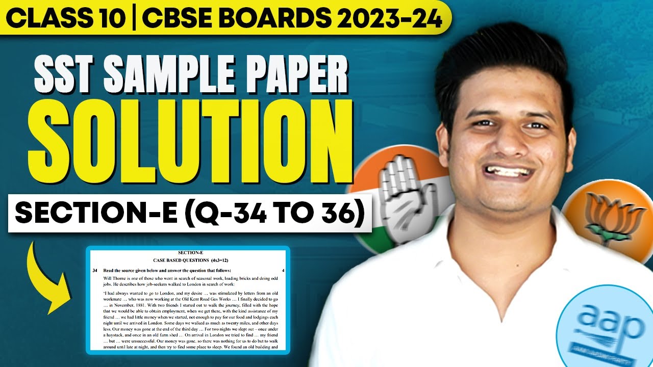 CBSE Class 10 Social Science Sample Paper 2023 - 24 Solution | 34 to 36 ...