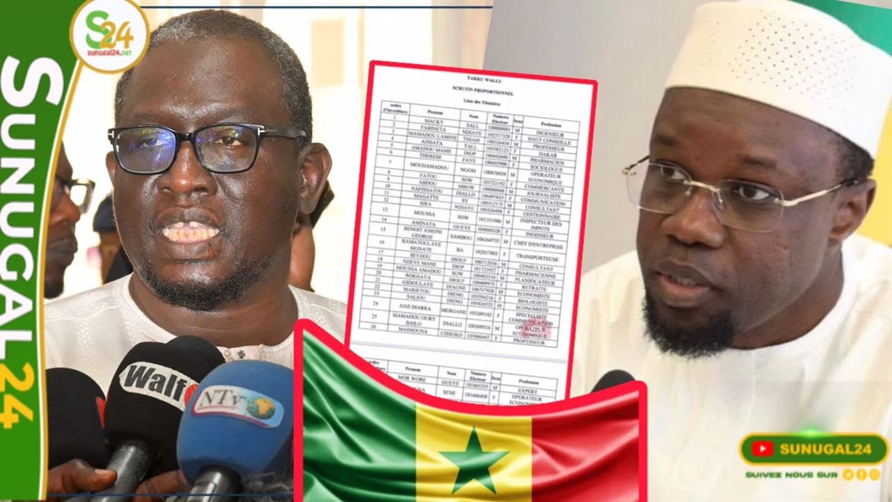 Elections législatives :la liste PASTEF; une miniature de toute les ...