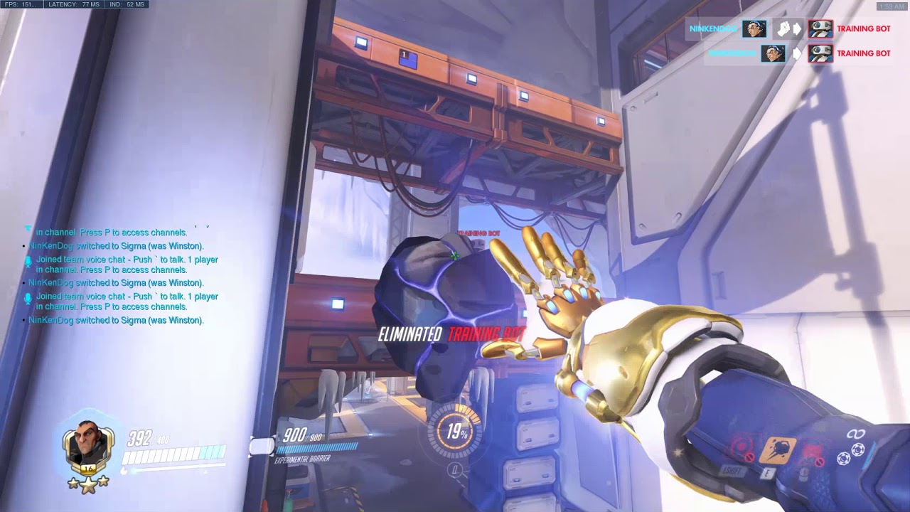 Overwatch - Practice Range Individual Heroes - Sigma [0.28.483] - YouTube