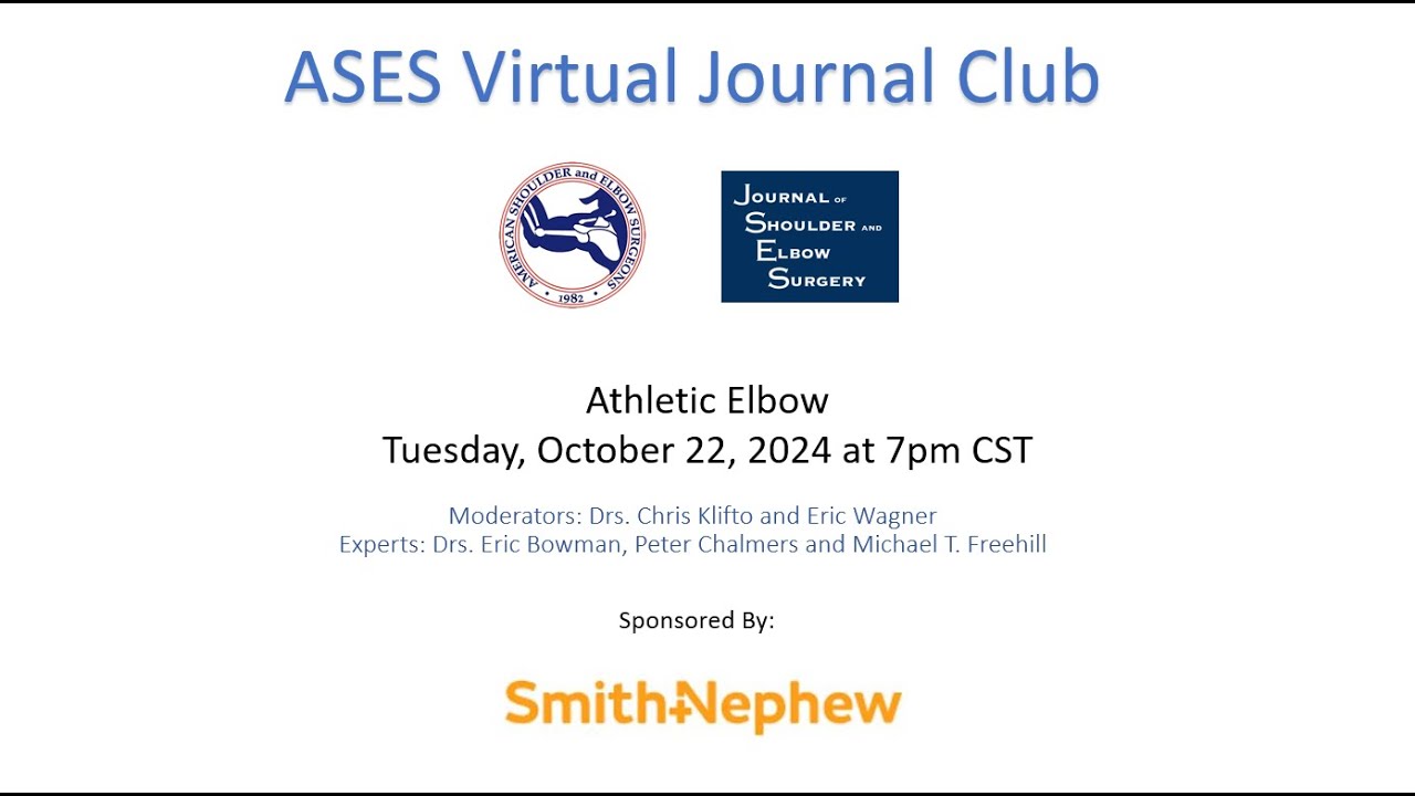 Virtual Journal Club - Athletic Elbow - YouTube