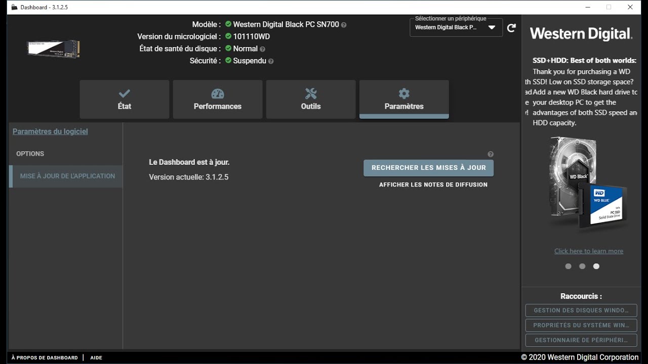 Monitorer vos SSD avec Western Digital Dashboard - YouTube