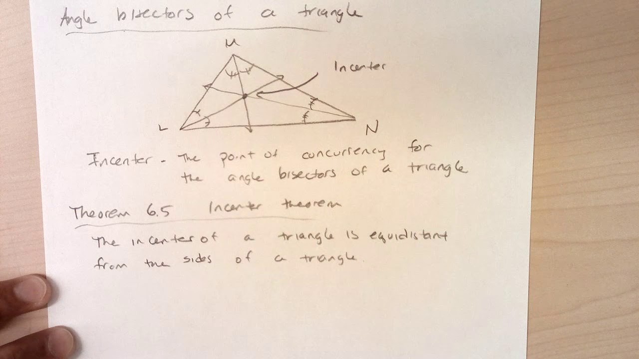 Geometry 6.2 Part 2: Bisectors of triangles. - YouTube
