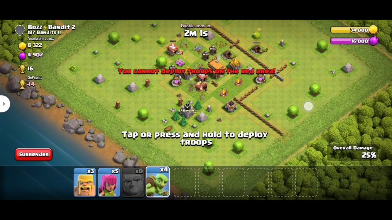 COC :Town Hall [ level 3] - YouTube