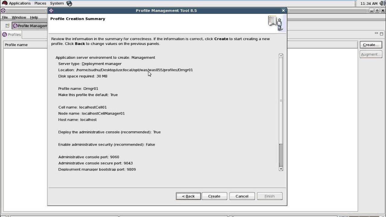 creating deployment manager (dmgr) profile in websphere application server v 8 5 on Linux - YouTube