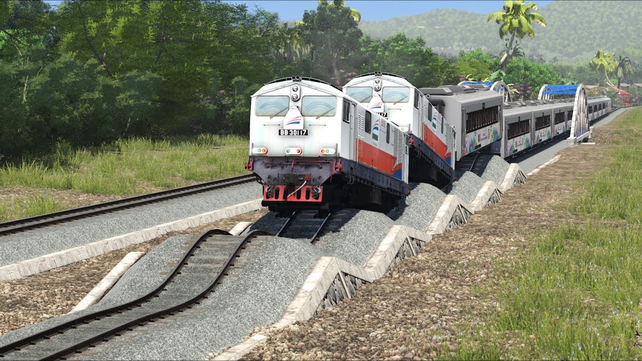 Rel Bergerigi Gila vs Kereta Api Ngebut | Crazy Jagged Rails vs ...