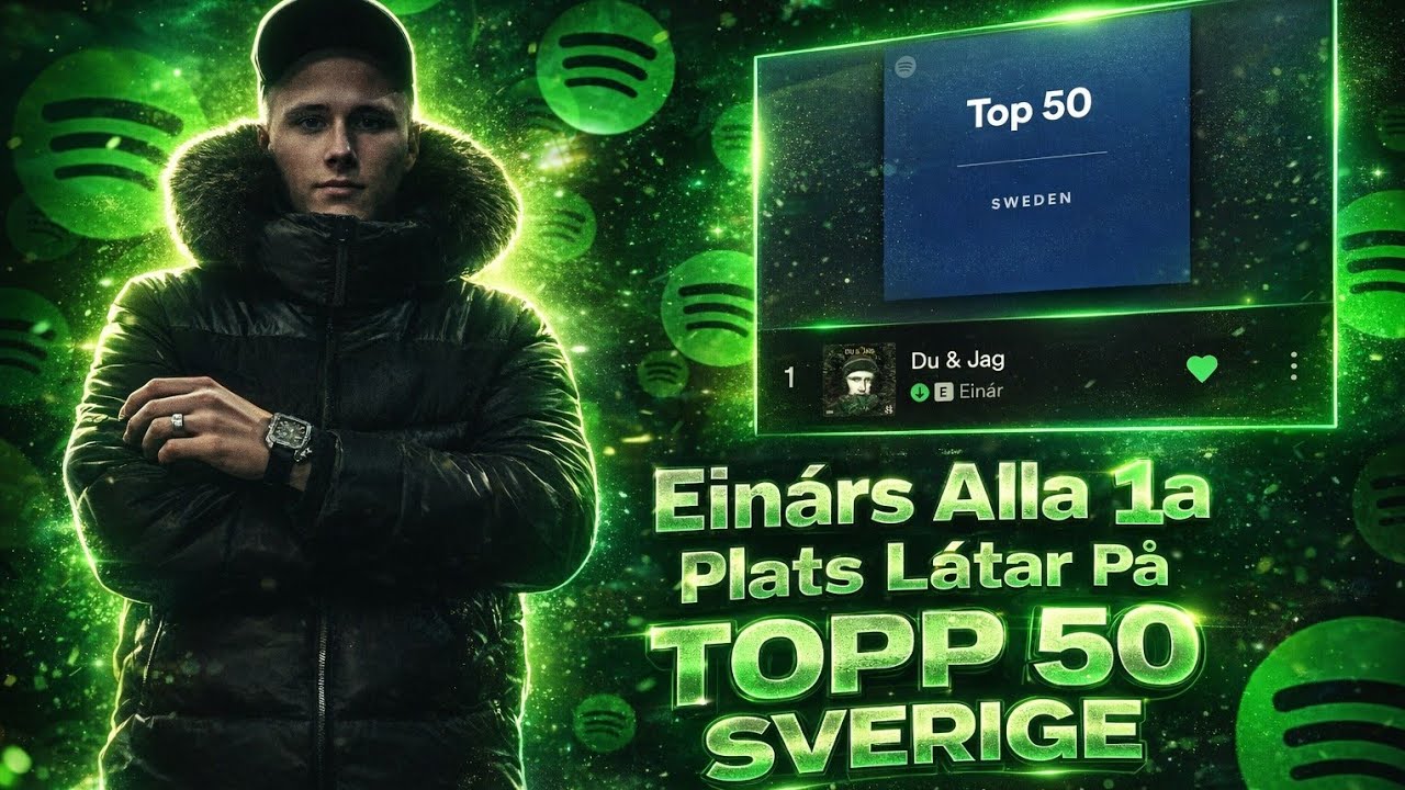 Einárs Alla 1a Plats Låtar På Topp 50 Sverige - YouTube