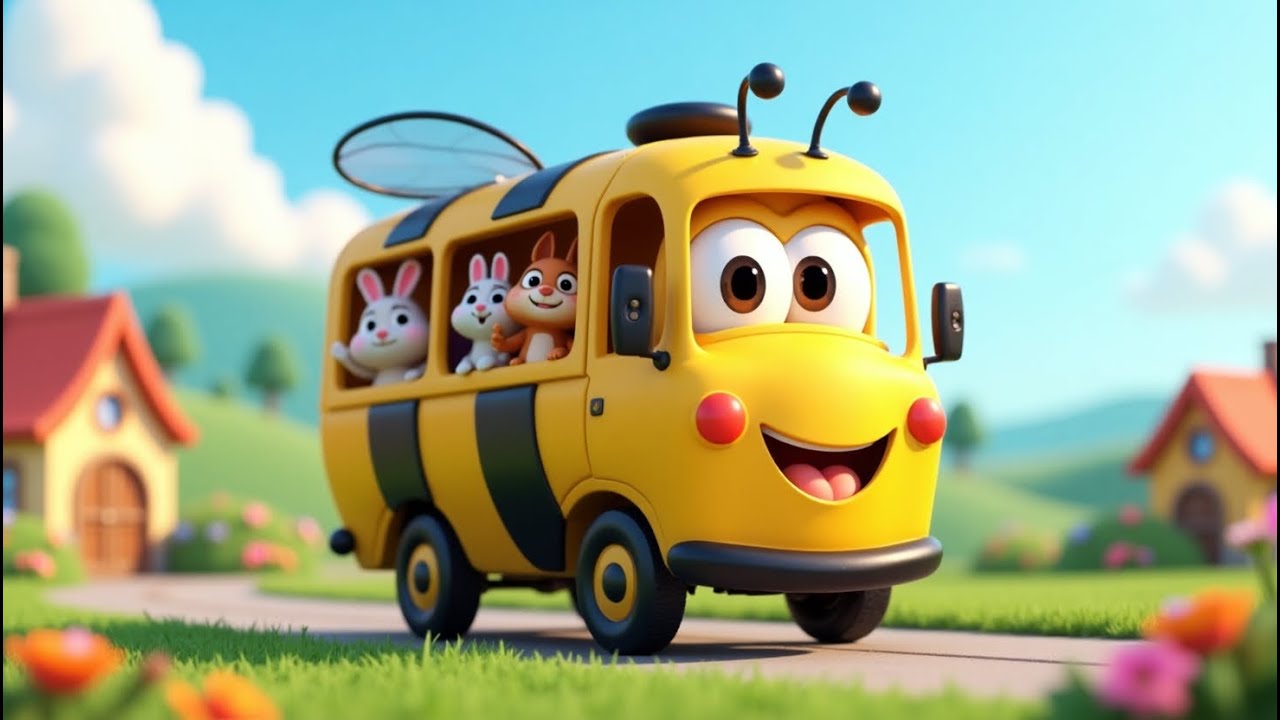 The Buzzy Bumblebee Bus | Fun Nursery Rhyme & Kids Song - YouTube