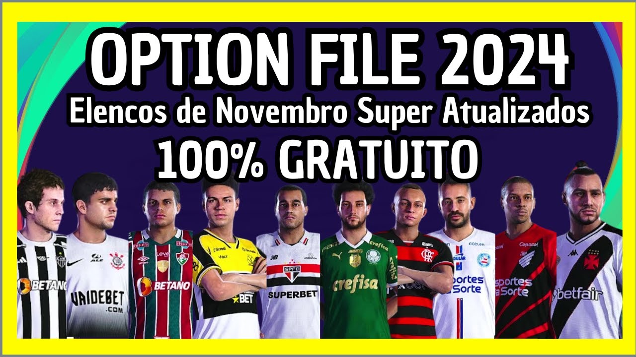PES 21 OPTION FILE eFootball2021 PARA PS4/PS5/PC NOVEMBRO 2024 100% ...