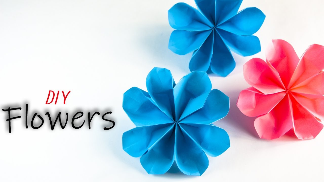 Easy Paper Flowers | Flower Making | DIY Origami Flower - YouTube