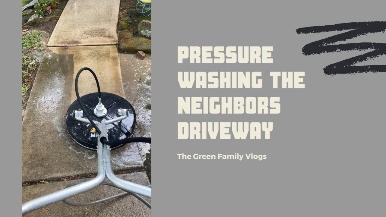 Pressure washing the neighbors driveway | quarantine weekend - YouTube