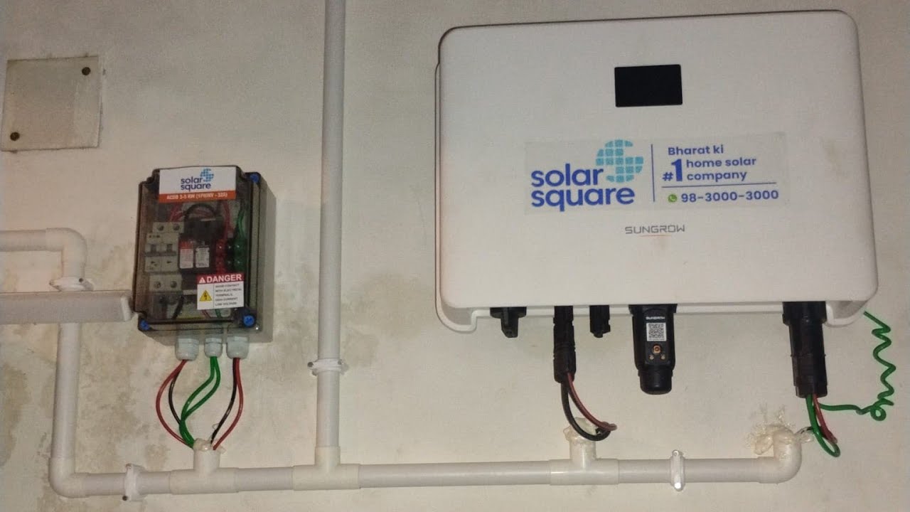 solar installation, Inverter & ACDB connection 2 minutes me sikhe - YouTube