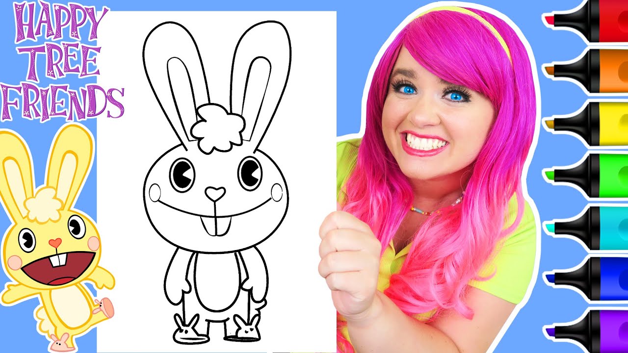 Coloring Happy Tree Friends | Cuddles - YouTube