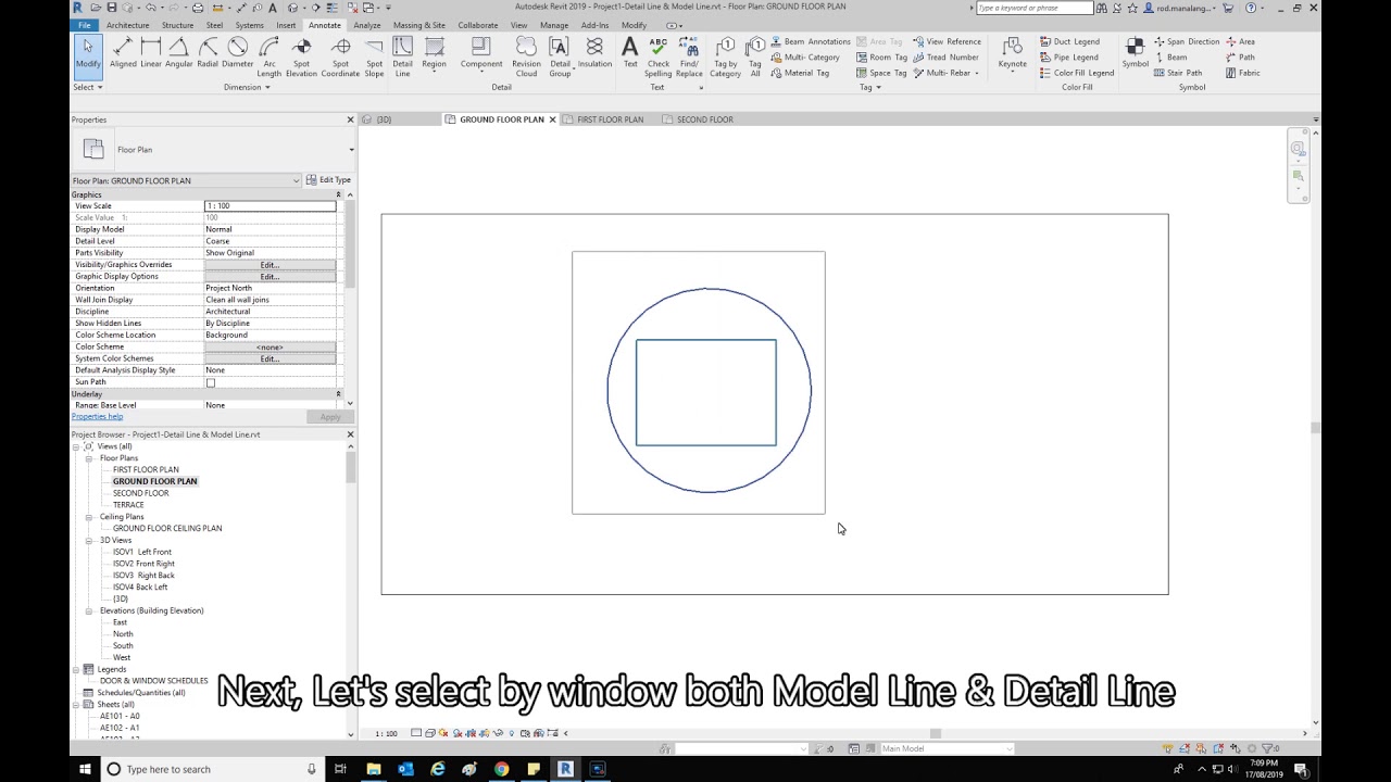 Revit Detail Line & Model Line Step by Step Tutorial Video 200819 - YouTube
