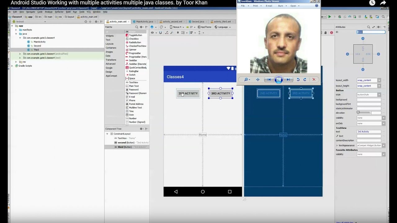 Android Studio Working with multiple activities multiple java classes ...
