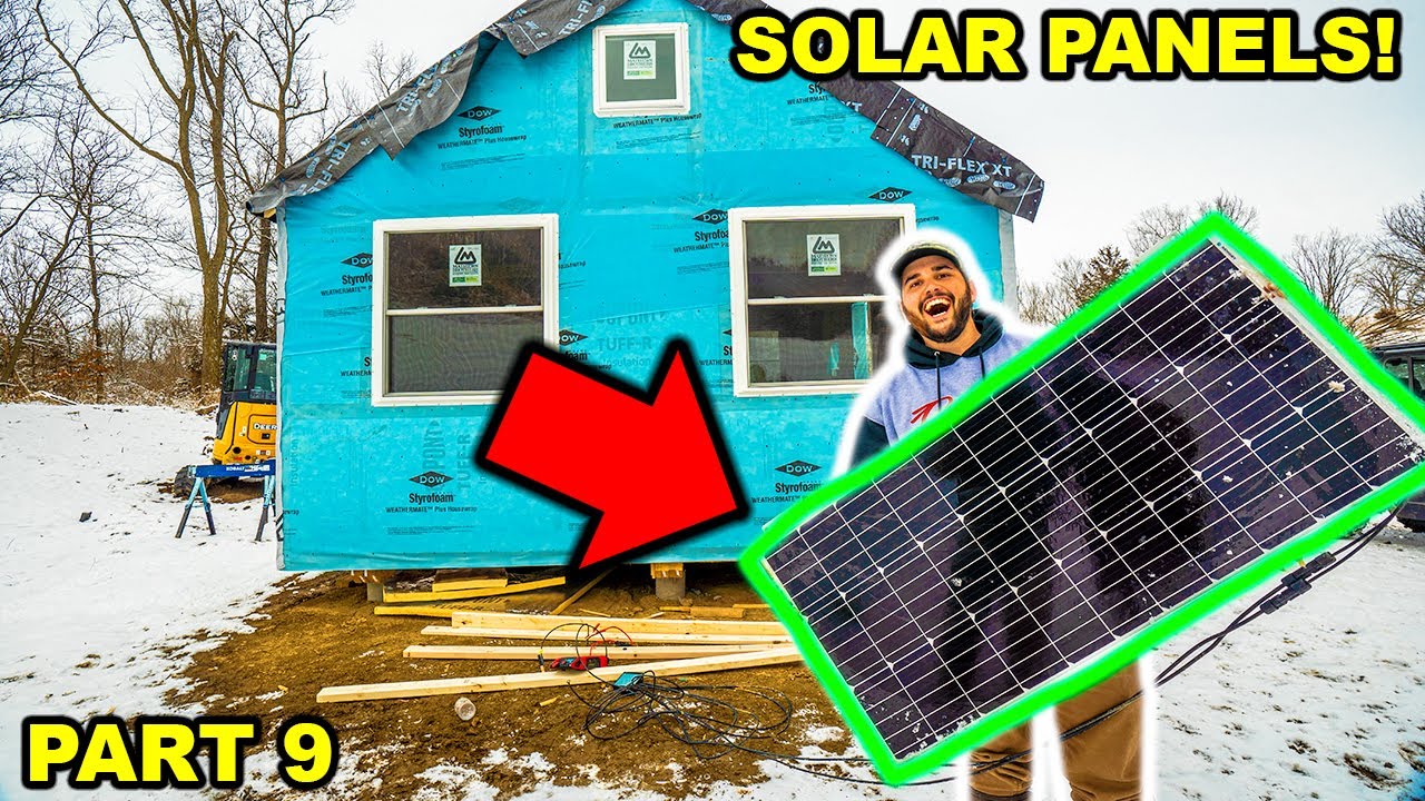 Building an OFF-GRID CABIN in My BACKYARD!!! (Part 9) - YouTube