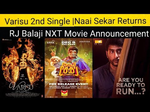 Cini Upadate: Varisu Second Single |Naai Sekar Returns Promotion|RJ ...