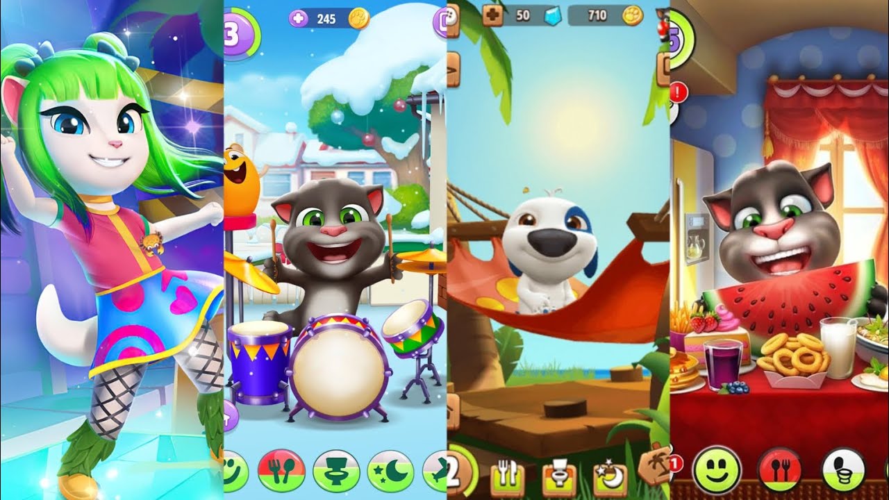 my talking Tom 2 vs My talking angela 2 vs My talking hank vs My ...