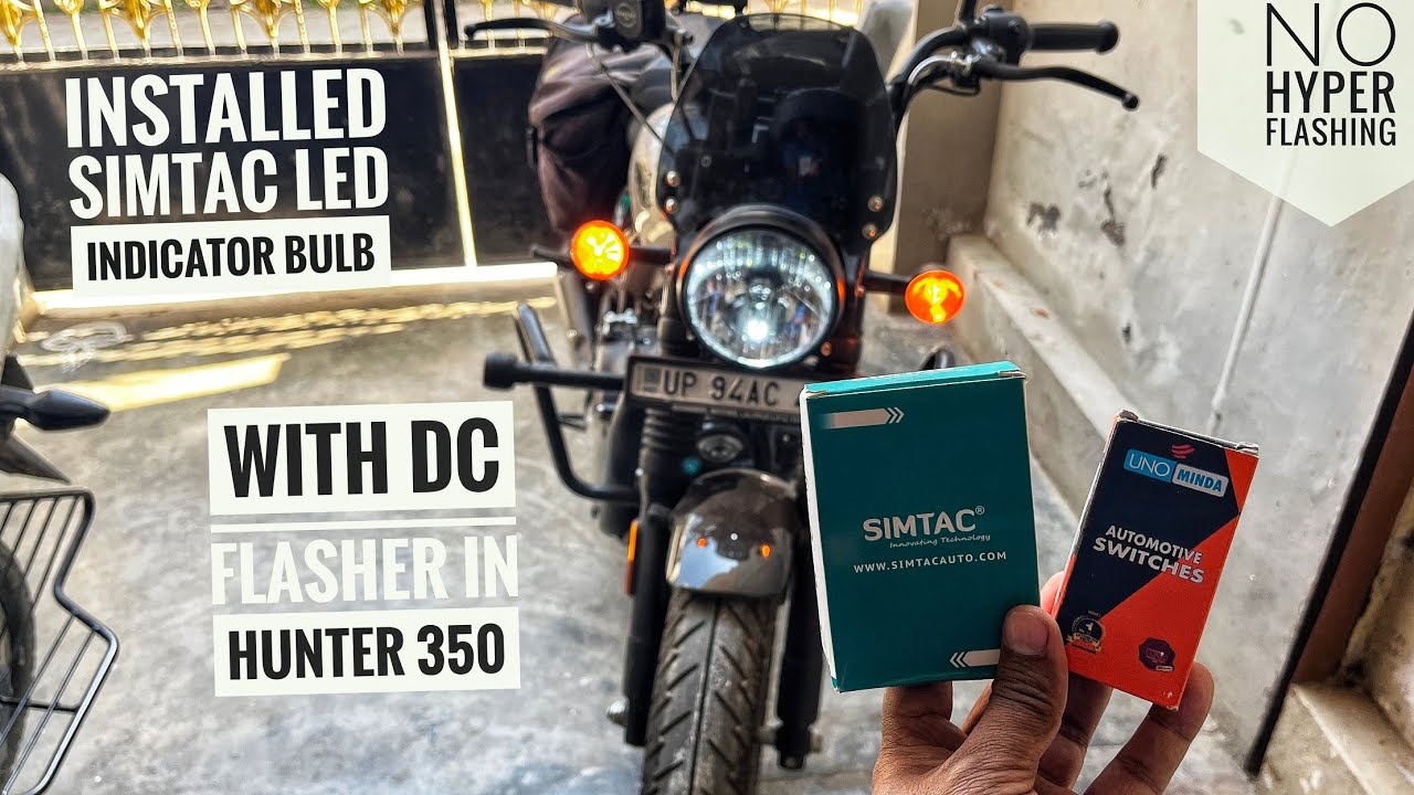 Simtac LED Indicator bulb || Installed in Hunter 350 with DC Flasher ...