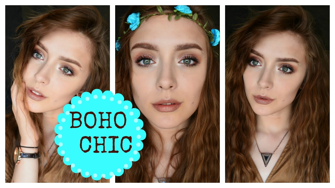 Natural Boho Festival Makeup | EarthToMarty - YouTube