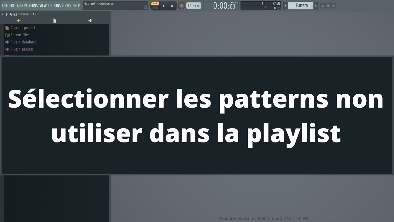 Sélectionner les patterns non utiliser dans la playlist - YouTube