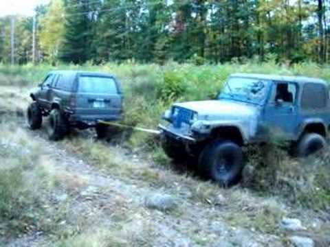 Toyota Pulling The Jeep - YouTube