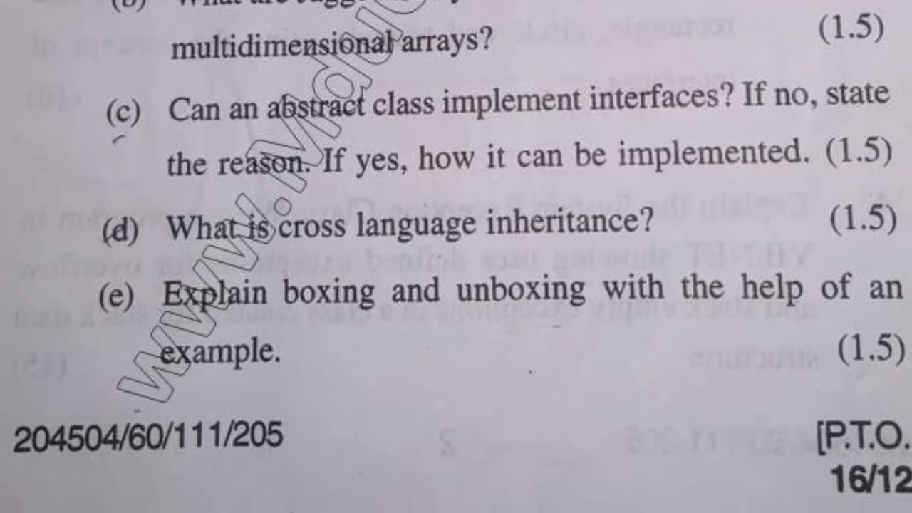 BCA 5th Sem Visual Basic Dot Net Question Paper - YouTube