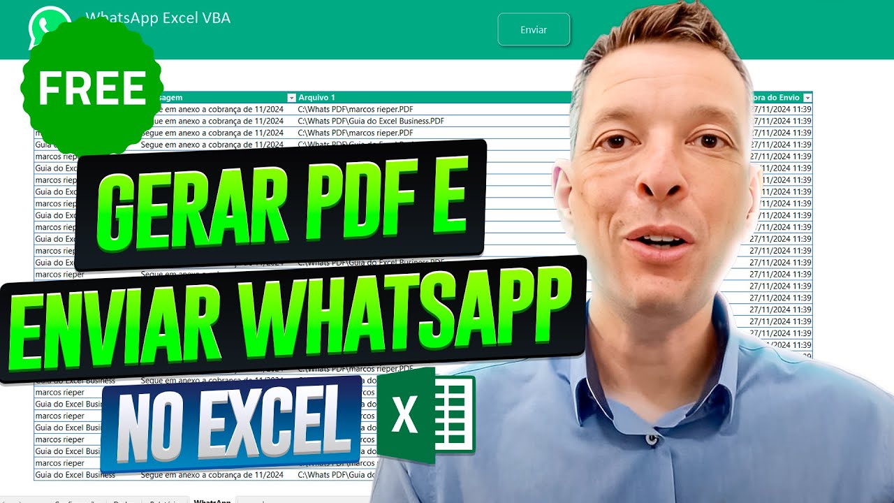[Excel] Gerar PDF e Enviar por WhatsApp VBA | Planilha Grátis - YouTube