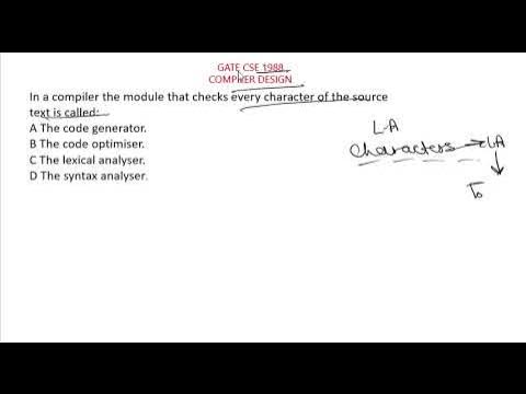 Compiler Design GATE CSE PYQ LEXICAL ANALYSIS 1988 - YouTube