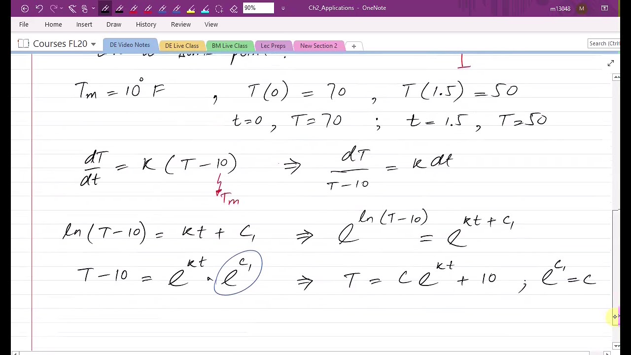 Applications of First Order DEs - YouTube