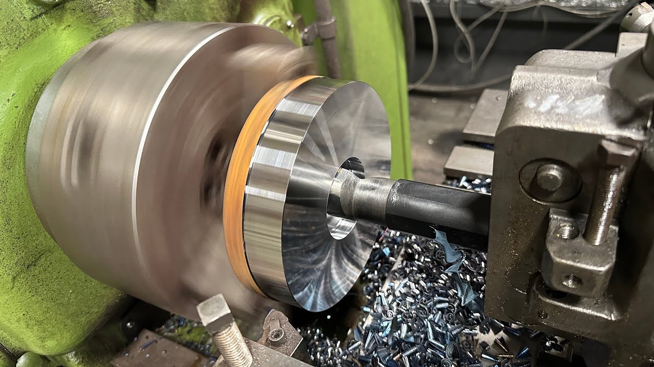 Part 1: Turing track adapters from 1045 HR on the turret lathe - YouTube