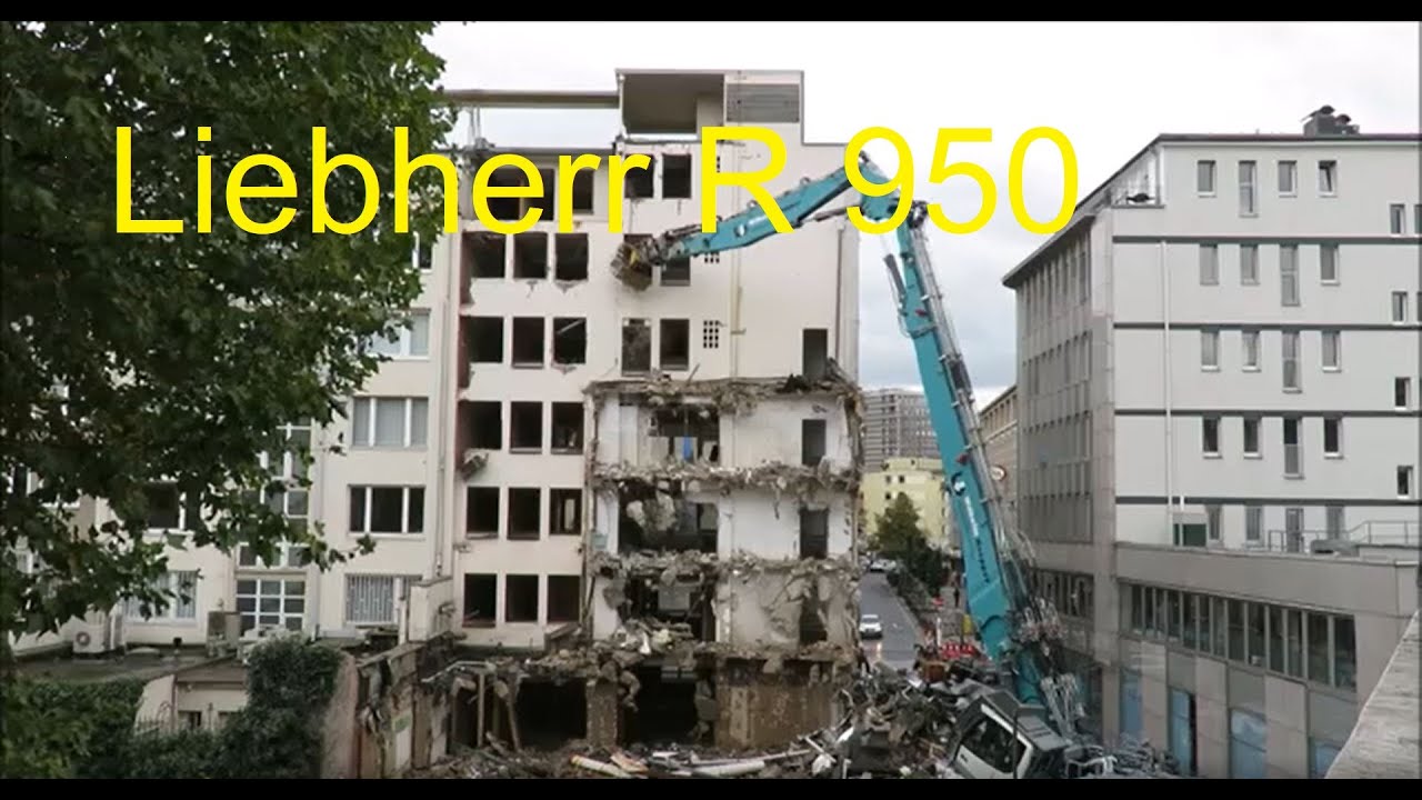 Excavator Liebherr R 950 - longfront - demolition site - YouTube