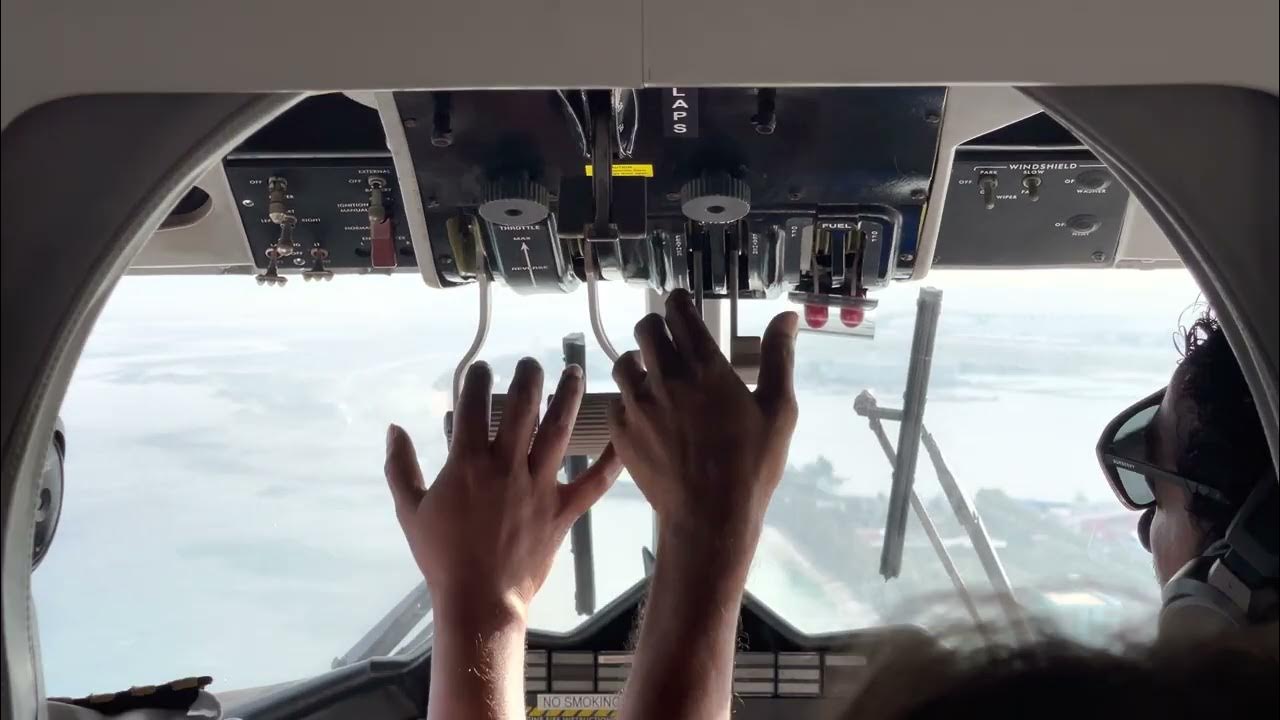 Maldivian Airlines Seaplane landing at Male - Cockpit view - YouTube