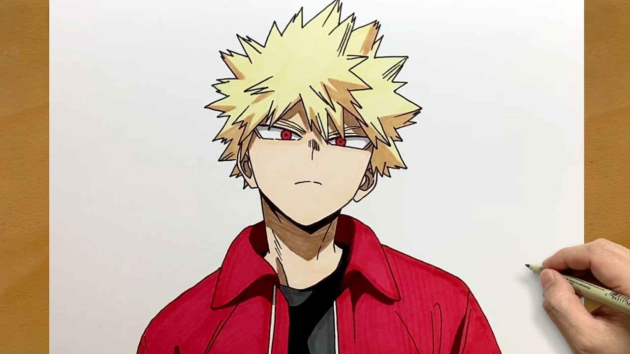 How to Draw Bakugo from My Hero Academia || Step by Step Anime Drawing ...