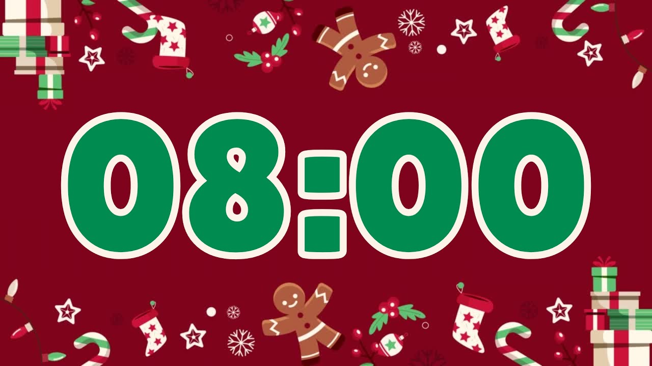 8 Minute Christmas Countdown Timer 🎄 | Festive Music & Santa Bells ...