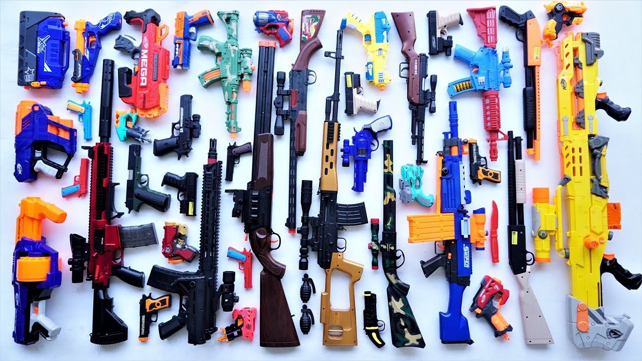 Collecting 7 Sniper Gun 7 Assault Rifle BIG Nerf Sniper Nerf MEGA ...
