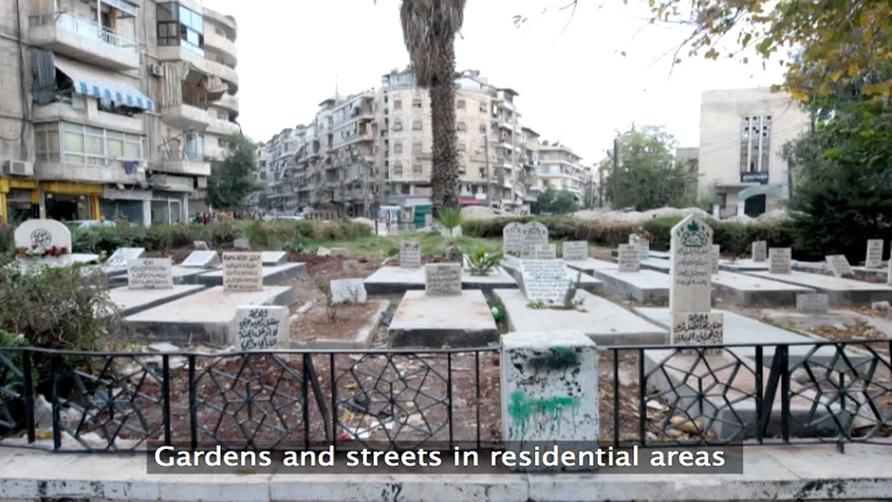 Syria: Aleppo, where parks are cemeteries - YouTube